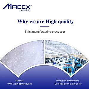 Maccx Disposable Filtering Pipette Tips, Universal Filter Pipette Tips, 960pcs of Vol. 10 μL, Molded Graduation, 96 Tips/Rack x 10 Racks, PTF010-960