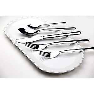 Daelim Bonita Wave 20pcs Flatware Cutlery Set, Service for 4, Solid Stainless Steel, Dishwasher Safe, Ergonomic Design and Size