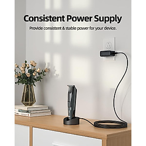 8V Charger Fit for Philips HQ840 Power Cord Shaver Norelco Multigroom Series 3000 MG3750 MG3750/50 MG3750/10 MG3750/60 MG3760 MG3760/50 Replacement Supply Trimmer Charging Cable 5Ft