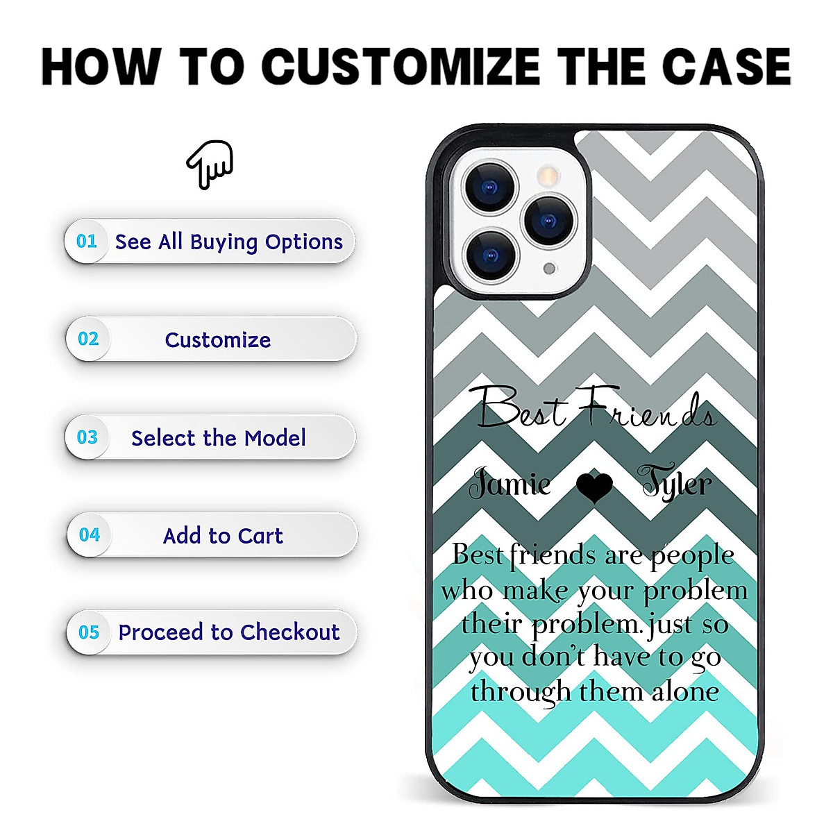 Personalized Name Phone Cases Trendy Infinity Chevron for Best Friends Girls Boys Women Rubber Cover Applicable to Samsung Galaxy A02S A03S A10 A12 A13 A32 A33 A42 A50 A51 A52 A53 A71 (5G) (Chevron)