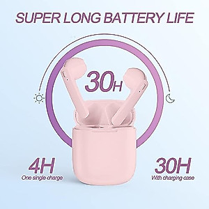 Bluetooth Earbuds, True Wireless Stereo Headphones in-Ear, 30H Playtime, Wireless Charging Case, Built-in Mic Earphones Premium Sound, Touch Control, IP67 Waterproof Sport Headphones