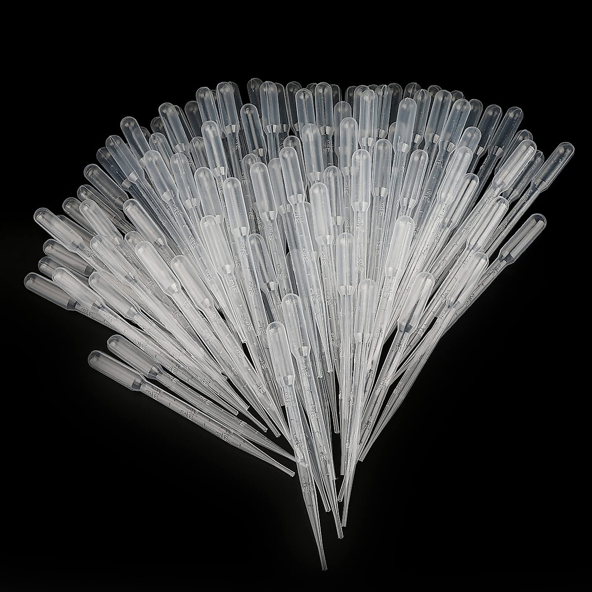G2PLUS 100PCS 3ml Disposable Plastic Essential Oils Graduated Transfer Pipettes for Science Laboratory, Experiment, Essential Oils, Make up Tool