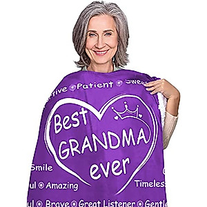 Grandma Gift Blanket with Loving and Caring Words, Best Grandma Gifts, Super Soft and Cozy Throw for Grandmother, Grandma Birthday Gifts, for Grandma, Mimi, Gigi from Grandchildren