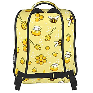 YSBKN Kid's Mini Backpack 12 inch Cute Bees and Honey Backpack Schoolbag Preschool Kindergarten Children Bag Nursery Travel Bag for Toddler Boys Girls Age 3-7