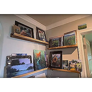 AZSKY 48 Inches Long Wood Photo Picture Ledge Shelf with Lip Floating Shelves for Nursery Books Set of 2 Rustic Wall Shelf for Kids Bedroom Office Bathroom Living Room Frames