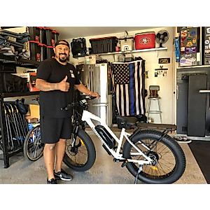 aostirmotor 750W Electric Bike for Adults 48V 13AH Fat Tire Ebike with Rack and Fender, 26"×4" inch Electric Bicycles, Shimano 7 Speed Electric Mountain Bike (White)