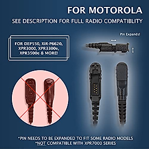 ProMaxPower 1-Wire C-Shape Swivel Earpiece with PTT Mic for Motorola Two-Way Radios XPR3000, XPR3300e, XPR3500e, DP3441, DEP550, MTP3550, XiR-P6620, XiR-P6628