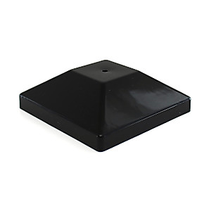 Nominal 4x4 Plastic Fence Post Caps with Nail Hole (3-5/8"x 3-5/8") (12, Black)