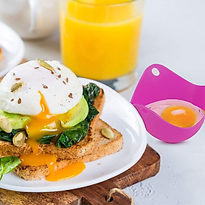 Winkeyes 4pcs Silicone Egg Poacher Cups Poach Pods Work with Egg Poacher Pan, Cookware, Boiler Steamer, Microwave