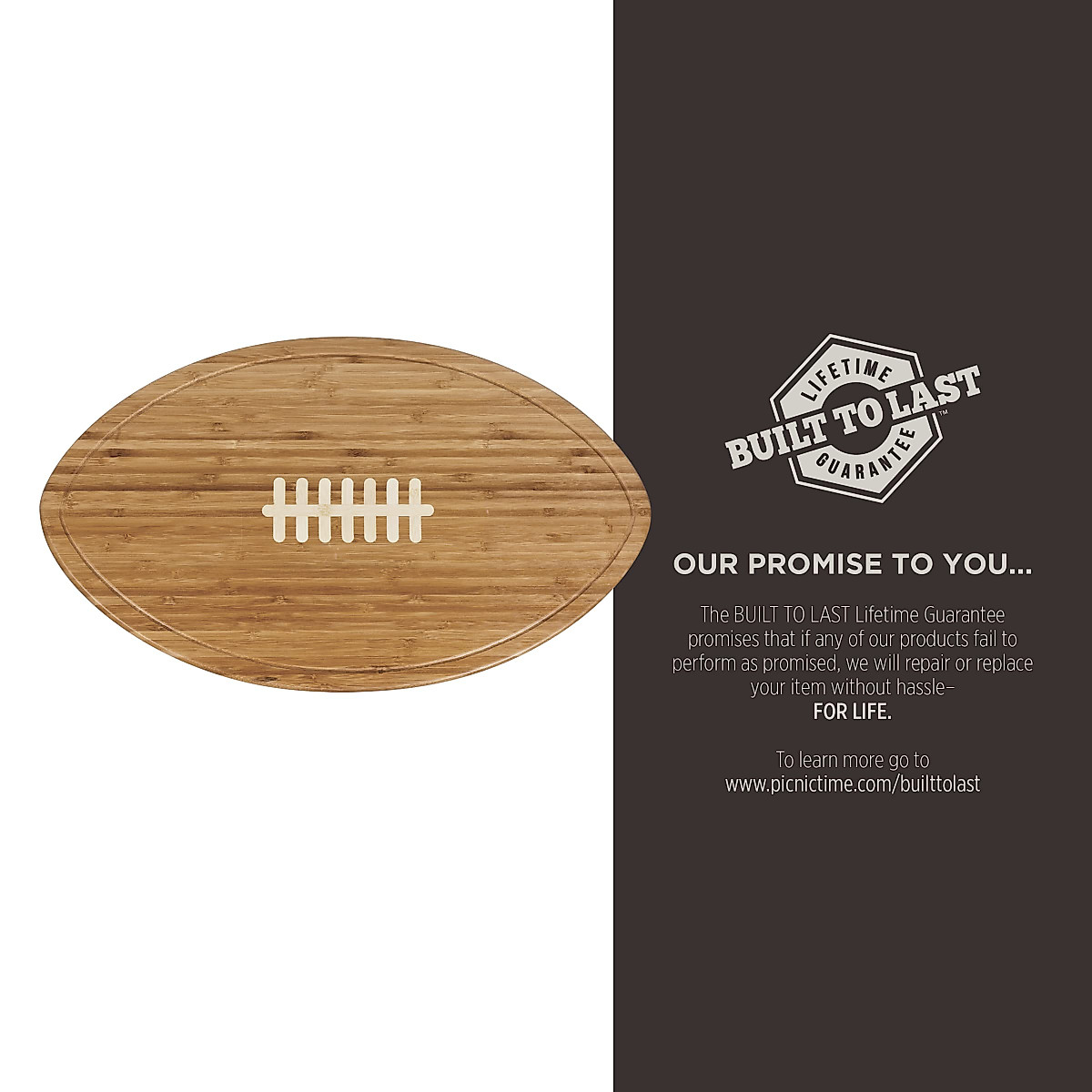TOSCANA - a Picnic Time Brand Kickoff Football Cheese Board, Novelty Charcuterie Board, Serving Platter, Cheese Boards Charcuterie Boards, Bamboo Brown