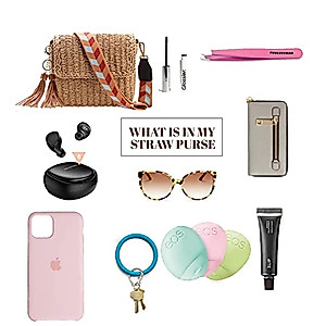 YXILEE Straw Bag Straw Purses for Women Summer Clutch Crossbody Shoulder Bags for Women Small Beach Cell Phone Wallet Purse Handmade Envelope