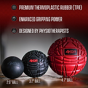 4KOR Massage Ball Set - Trigger Point Ball - Muscle Relief for Back, Neck, Shoulder, Foot Pain - Fitness Orb Massage Balls - Physical Therapy for Deep Tissue Myofascial Release - Roller Ball Tools
