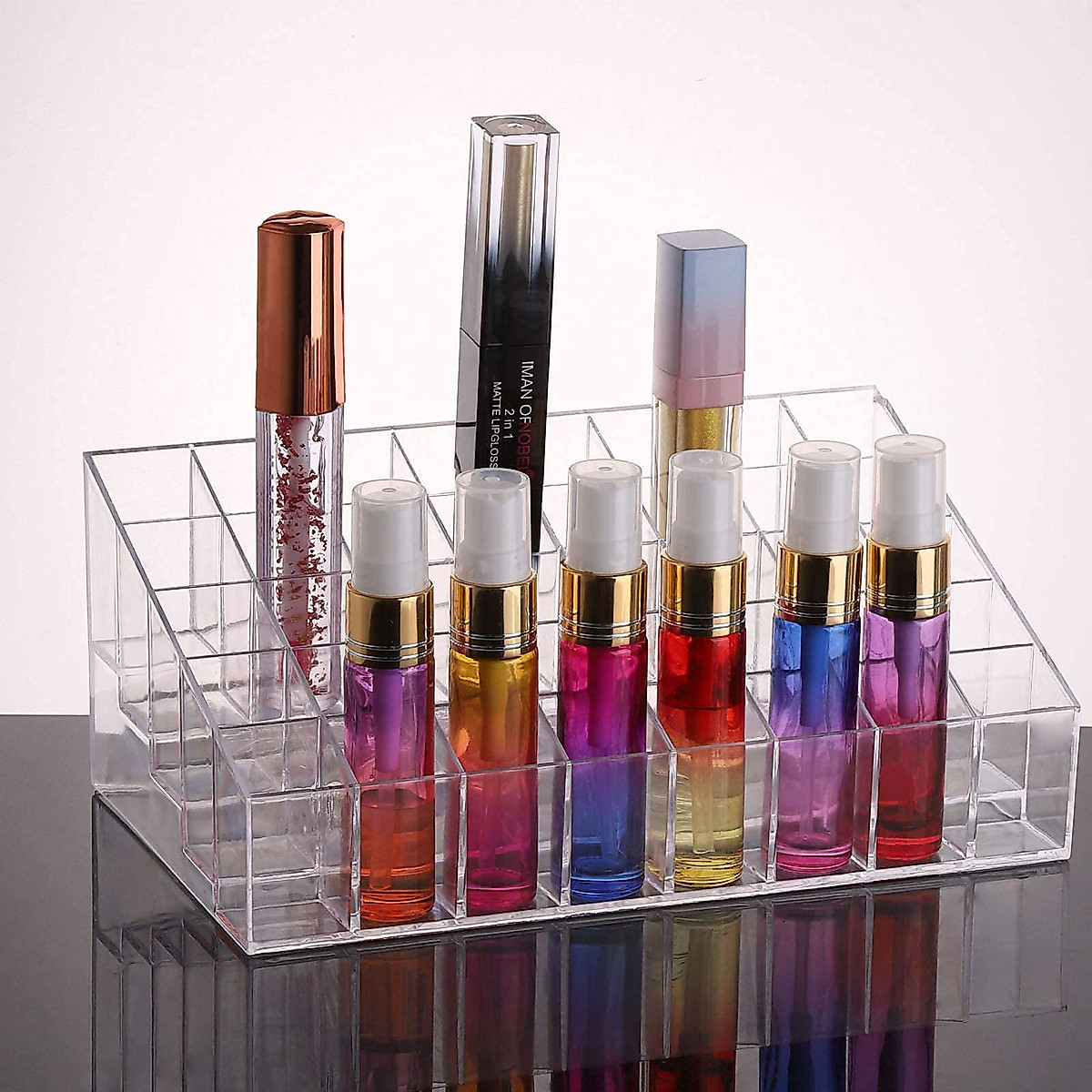 40 Grids Lipsticks Holder - Clear Acrylic Lipgloss Lipstick Organizer and Storage Display Case for Lip Gloss, Lipstick Tubes