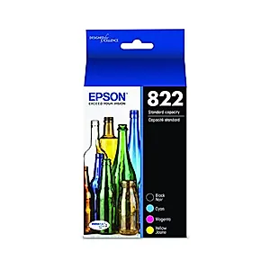 EPSON T822 DURABrite Ultra -Ink Standard Capacity Black & Color -Cartridge Combo Pack (T822120-BCS) for Select Epson Workforce Pro Printers
