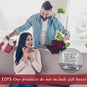 2 Years Anniversary Cotton Flower Drawing Print Gift 2nd Anniversary Wedding Gift Valentine Day Gift Acrylic Paperweight 2nd Marriage Gift for Him Her Wife Husband Lover (Flower Style)