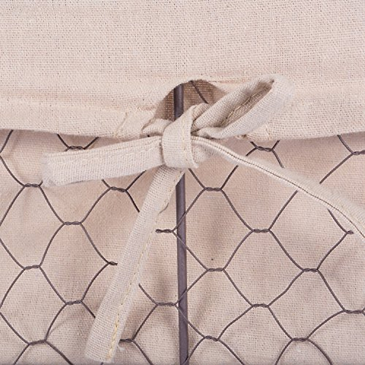 DII Farmhouse Chicken Wire Storage Baskets with Liner, Set of 3, Rustic Natural, Assorted Sizes