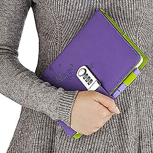 PU Leather Diary with Lock, A5 Size Journal with Combination Lock Creative Password Notebook Locking Personal Diary (Purple)