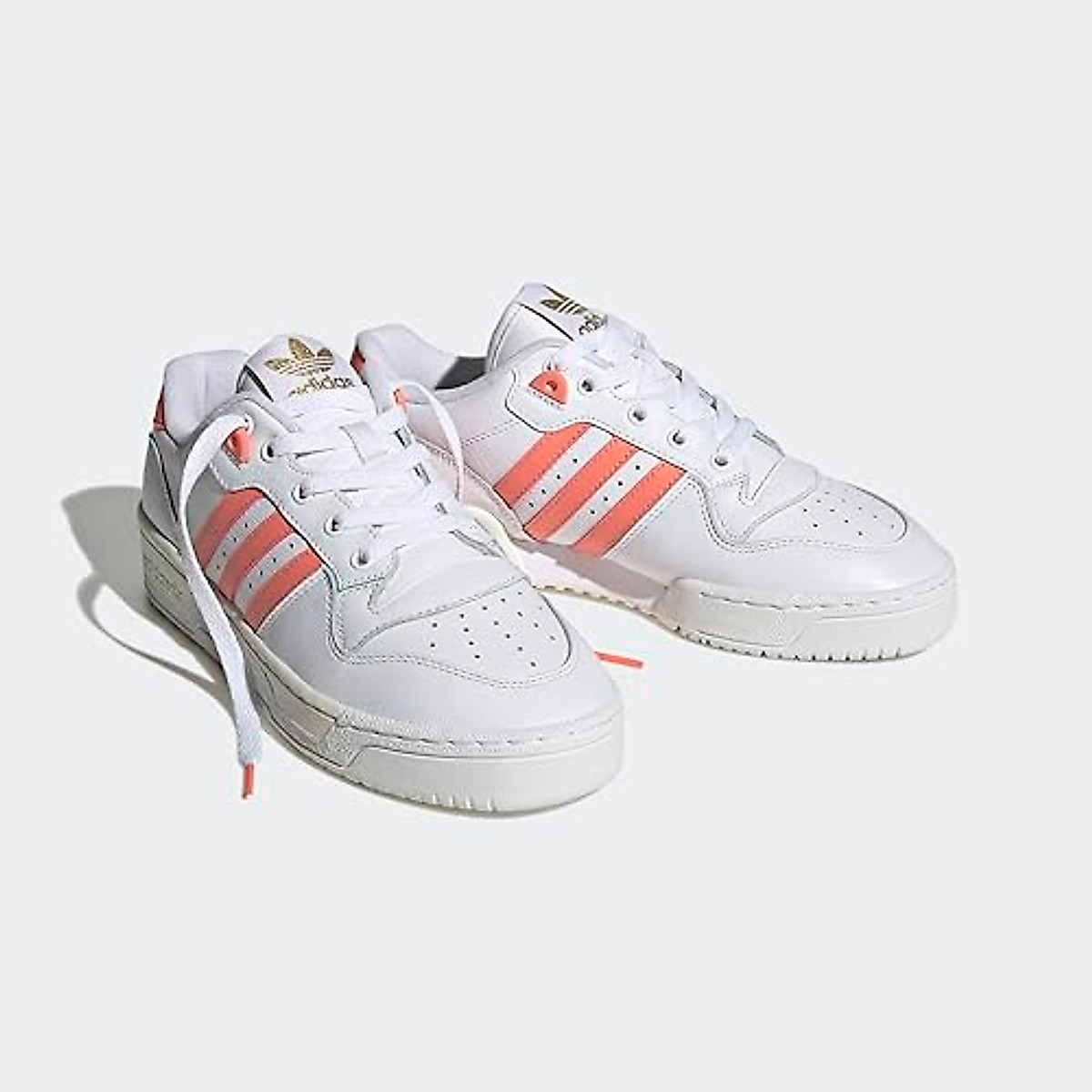 adidas Originals Women's Rivalry Low Sneaker, White/Coral Fusion/Gold Metallic, 8.5