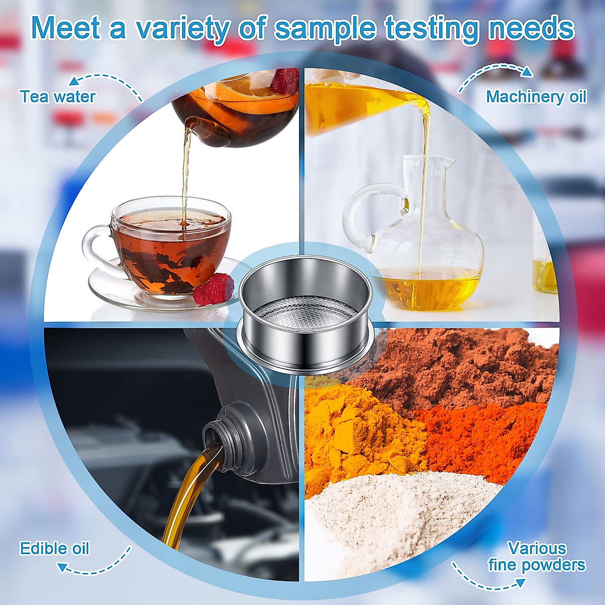 3 Pcs 304 Stainless Lab Sieves, 200 Mesh (0.074 Mm), 80 Mesh (0.18 Mm), 10 Mesh (2 Mm) Aperture Test Sieve, 4 Inch Diameter Economy Test Sieve with Labels for Industrial Laboratory