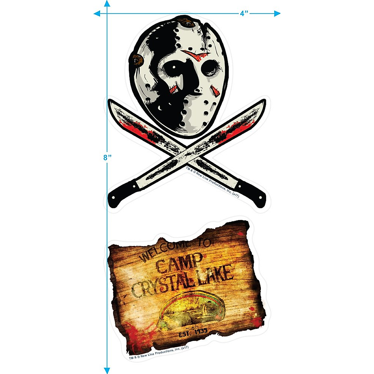 Friday The 13th Game Camp Crystal Lake Counselor T Shirt & Stickers (Large) Banana