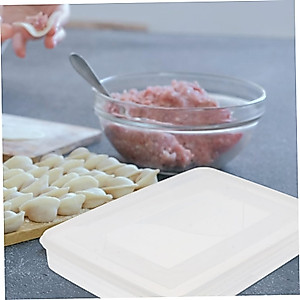 VINTORKY 2Pcs Refrigerator Dumpling Storage Box Sealing Holder for Freezing Dumplings Food Organizer Container for Deep Freezer with Lids