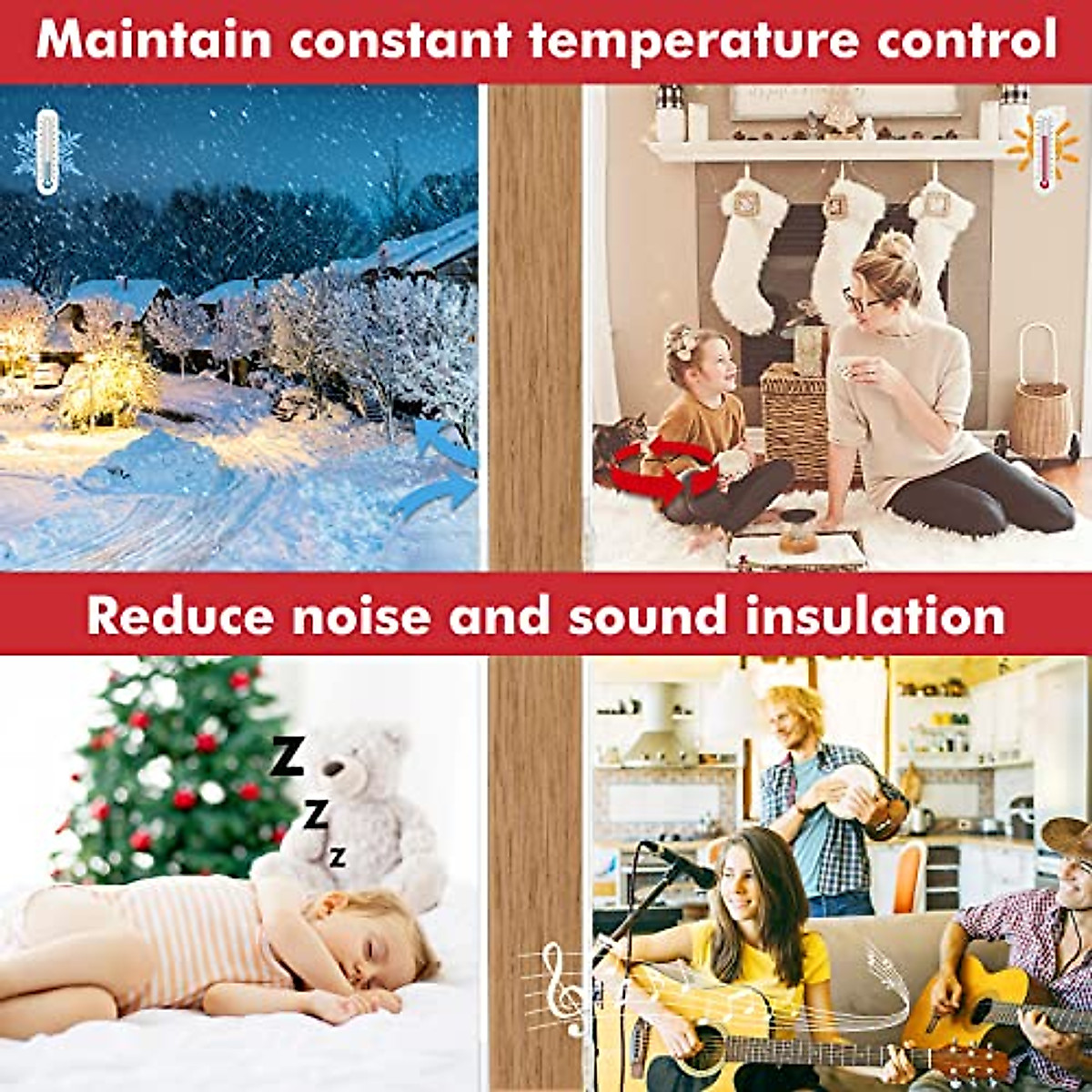 1PCS Door Draft Stopper,Door Sweep for Exterior & Interior Doors,Door Bottom Seal Dust and Noise Insulation Weather Stripping Draft Guard Insulator