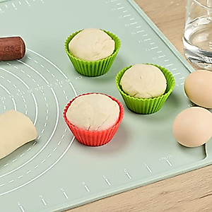 EuChoiz Silicone Pastry Mat 24"*16" Extra Thick Non Stick Baking Mat Food Grade Silicone Dough Rolling Bake Mat with Edge Heightening