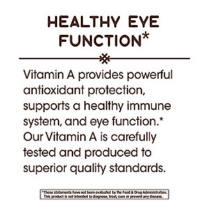 Nature's Way Vitamin A, Eye Health Supplement for Adults*, Immune Support*, 3,000mcg Per Serving, 100 Softgels