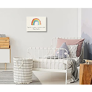 EZOSUN Try to be a rainbow in someone's cloud Inspirational qoute, Motivational canvas Wall Art print for Home Studio Office Decor. Gift for Kids Girl ，11.5X15