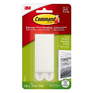 Command 17206 Picture Strip, Detachable, 7200 g, 4 Sets of 2 Stripes, Size L, White