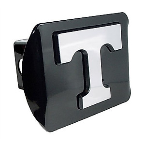 Tennessee Volunteers Black Metal Trailer Hitch Cover with Chrome Metal Logo (For 2" Receivers)