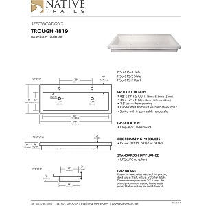 Handcrafted Rectangular Bath Sink in Pearl