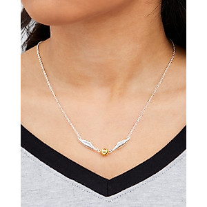 Harry Potter Women's Silver Plated Quidditch Golden Snitch Necklace,16+2 extender