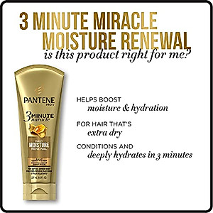 Pantene Moisture Renewal 3 Minute Miracle Deep Conditioner, 6 Fluid Ounce, Pack of 2