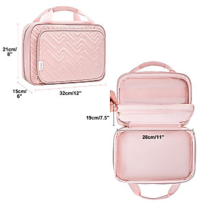 Leudes Diamond Painting Storage Containers, 60 Slots Bead Storage Box for Diamond Art Kits Accessories Organizer Case(Only Bottles and Bag) (Pink-1(60 Jars))