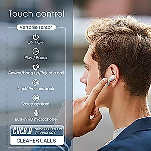 Ayaeri Wireless Earbuds in-Ear Bluetooth Headphones with HD Mic Crystal-Clear Sound 25H Playtime Auto-Pairing Comfortable Ergonomic Design for Working Out & Small Ears for iPhone & Android