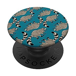 Raccoon Pattern Trash Panda Forest Animal Lover Racoon PopSockets Standard PopGrip