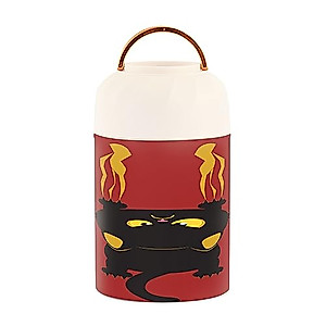 CUPADA Cat Scratch Surface Food Jar, Cute Cartoon Funny Insulated Hot Food Jars Vacuum 17OZ with Folding Spoon for Work Trip Picnic Camping