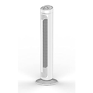 Airvention Tower Fan for Bedroom, Ultra Quiet Breezing, 90° Wide Angle Oscillating Air Circulator, 3 Speed Levels, Small Footprint Design, 32 inch Middle Tower Standing Fan, Space Saving, FZ09, White