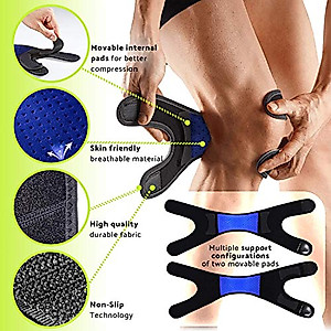 GARNO Knee Brace, Adjustable Neoprene Stabilizer for Meniscus Tear, Arthritis, Tendonitis, MCL, ACL, Pain Relief & Recovery, Tendon Support Strap for Running; Men & Women (Small/Medium Size)