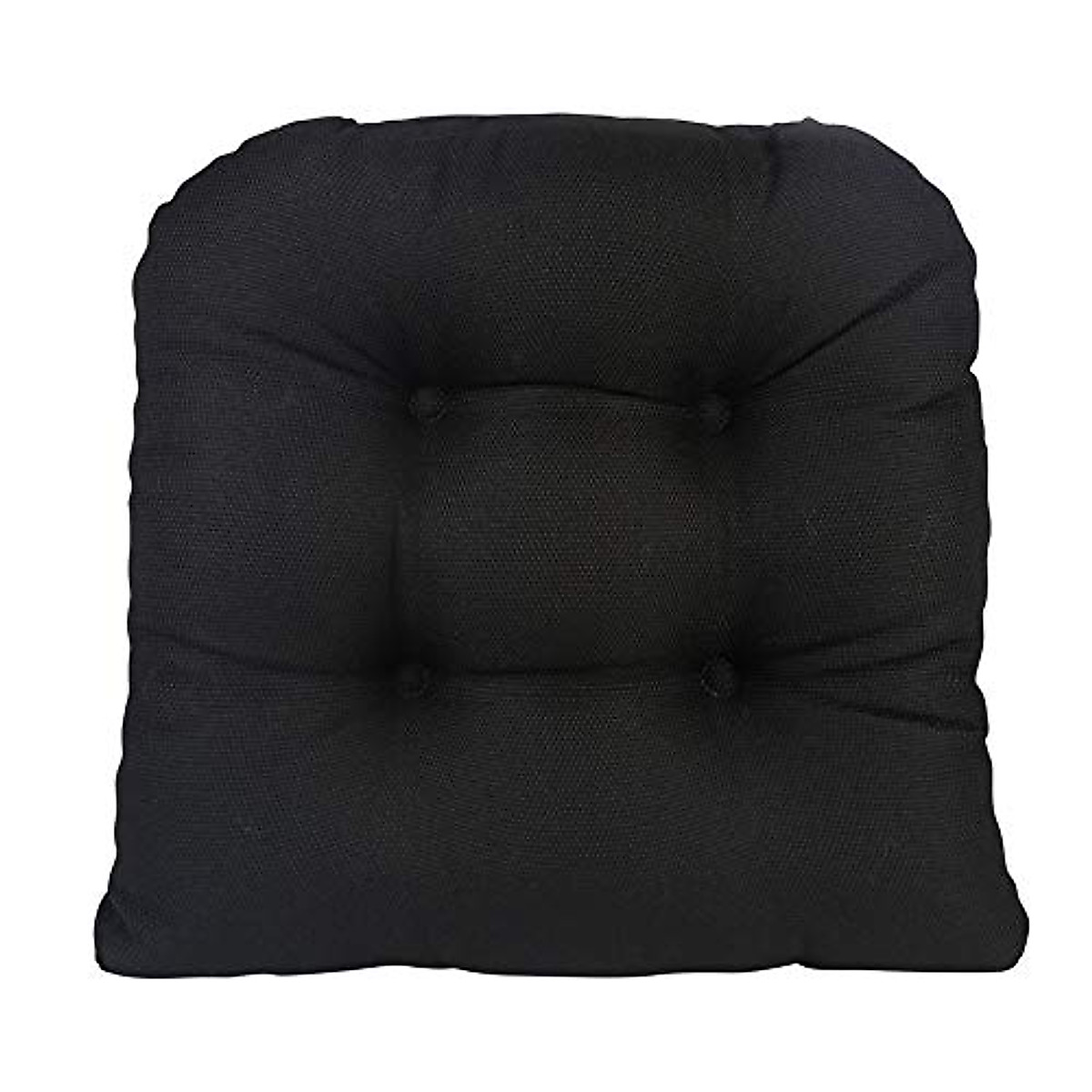 Klear Vu Gripper Overstuffed Universal Non-Slip Dining Chair Cushions for Kitchen Decor or Office Use, U-Shaped Skid-Proof Seat Pad, 15x15 Inches, 4 Count (Pack of 1), Midnight Black