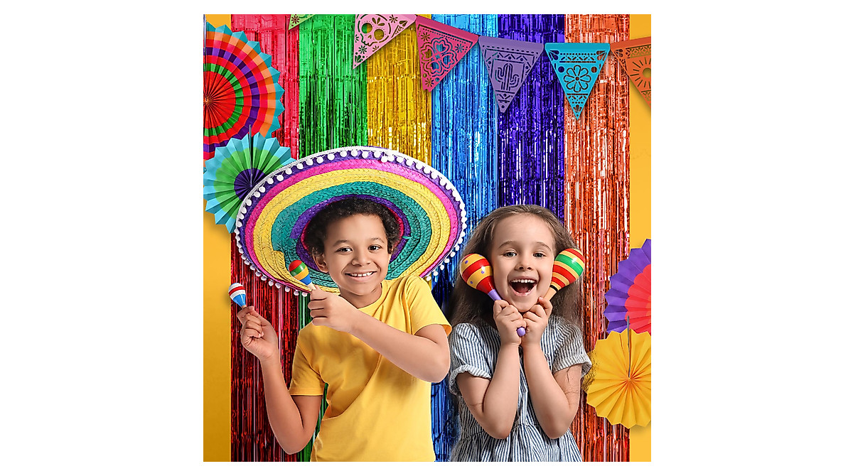 Vibrant Fiesta Decorations - Tinsel Streamers for Parties