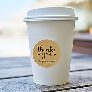 Thank You for Supporting My Small Business Stickers,Kraft Paper Thank You Self-Adhesive Envelope Sealing Stickers,1.5 Inches Packaging Label Stickers for Box/Bake/Bag,500 Pcs/Roll