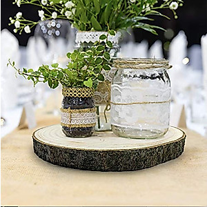 KARAVELLA X Large Wood Slices for Centerpieces - 5 Pack Wood Centerpieces for Tables, 12-13 inches, Rustic Wedding Centerpiece, Natural Wood Slabs