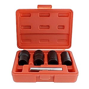ABN Twist Socket Set Lug Nut Remover Extractor Tool - 5 Piece Metric Bolt and Lug Nut Extractor Socket Tools