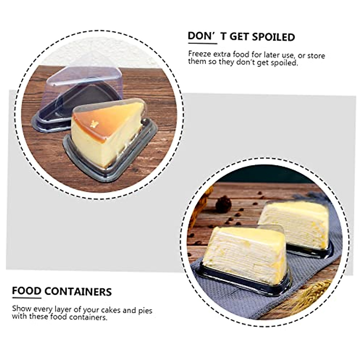 ULTECHNOVO 100 Pcs Boxes Cheesecake Box Muffin Cake Slice Holder Dome Cake Carrier Containers with Lids Mini Cupcake Container Plastic Cake Containers Pie Dessert With Cover Makeup 100pcs