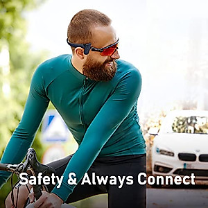 Mu6 Bone Conduction Headphones Replacement Open Ear Headphones Bluetooth with Microphone, Sweat Resistant Sports Headphones, 9+ Hours Playtime Headset for Music/Gaming/Running/Working