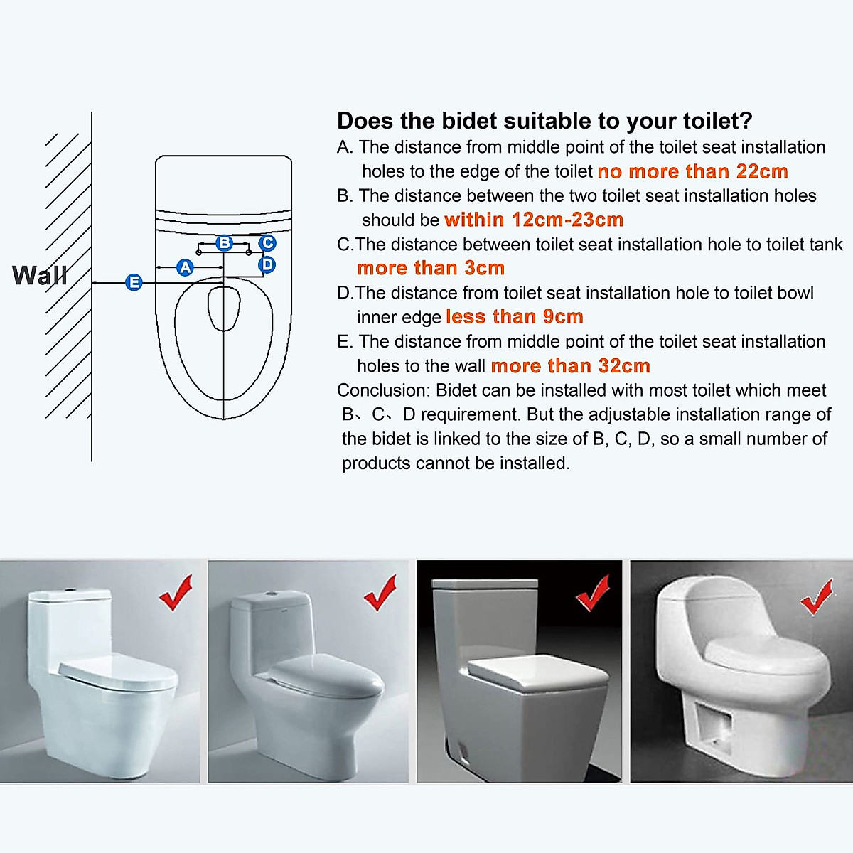 imio BD158 Non-Electric Bidet Attachment Adjustable Water Pressure and Self Cleaning Nozzle