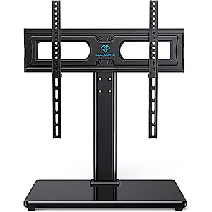 PERLESMITH Universal TV Stand Table Top TV Base for 32 to 60 inch LCD LED OLED 4K Flat Screen TVs-Height Adjustable TV Mount Stand with Tempered Glass Base,VESA 400x400mm,Holds up to 88lbs,PSTVS15