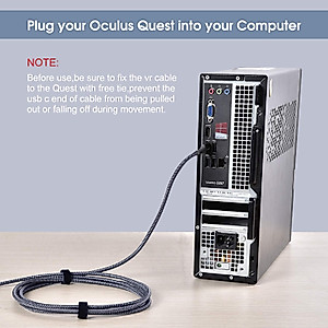 aceyoon Link Cable 10ft Compatible for Oculus Quest 2/1, Braided USB 3.1 GEN1 to Right Angle USB C 5Gbps High Speed Data Transfer & Fast Charging VR Headset Cable for Oculus Link/Rift S